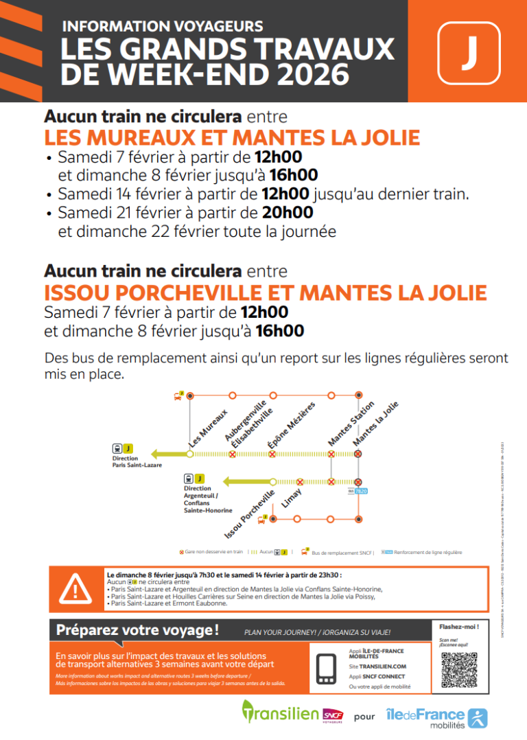 Grands travaux entre Les Mureaux / Issou Porcheville et Mantes la Jolie ...